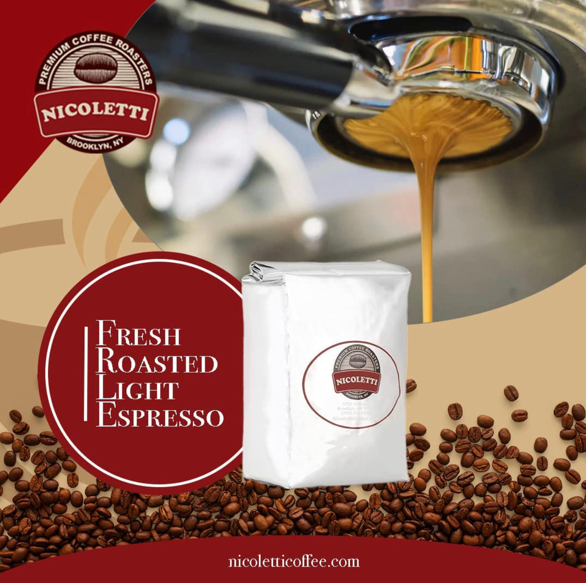 Nicoletti Coffee Espresso Roast Beans 2.20lb (Made in Brooklyn NY sinc ...