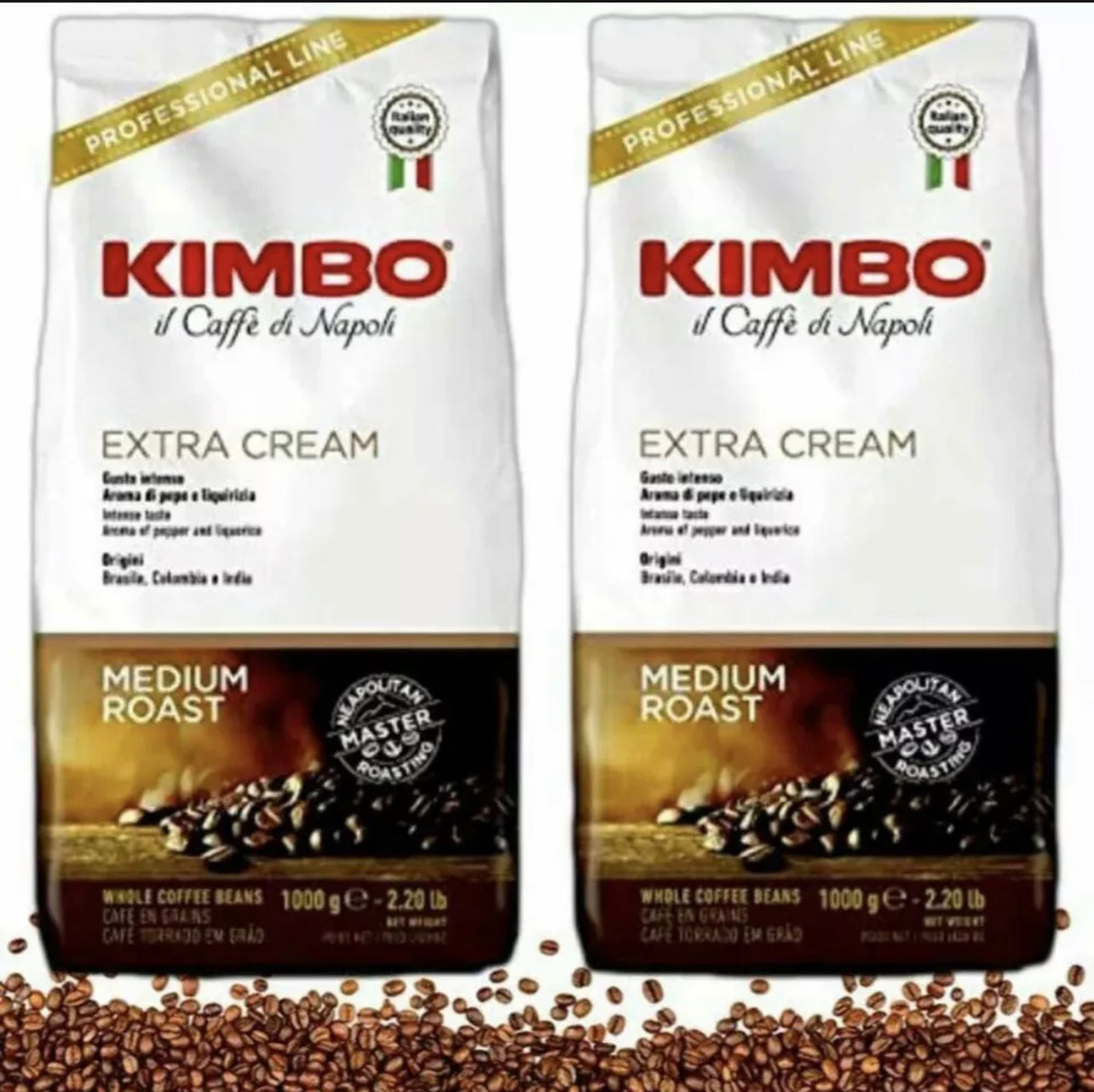 Kimbo Extra Cream Espresso Italian Coffee Whole Beans 2.2lb/1000g - PA